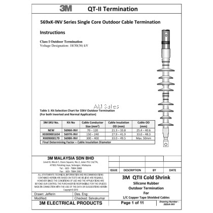 3M Cold Shrink Termination Kit 33kV | AM Sales & Marketing